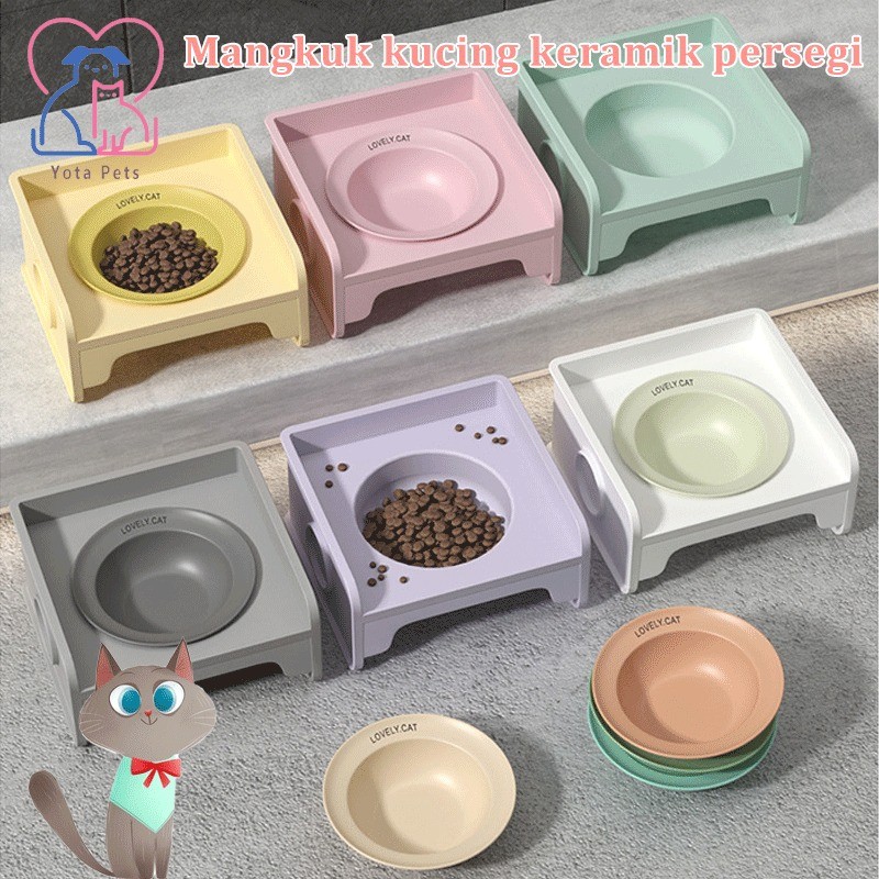 Jual Mangkuk Kucing Persegi Mangkuk Keramik Hewan Peliharaan Yang Dapat ...
