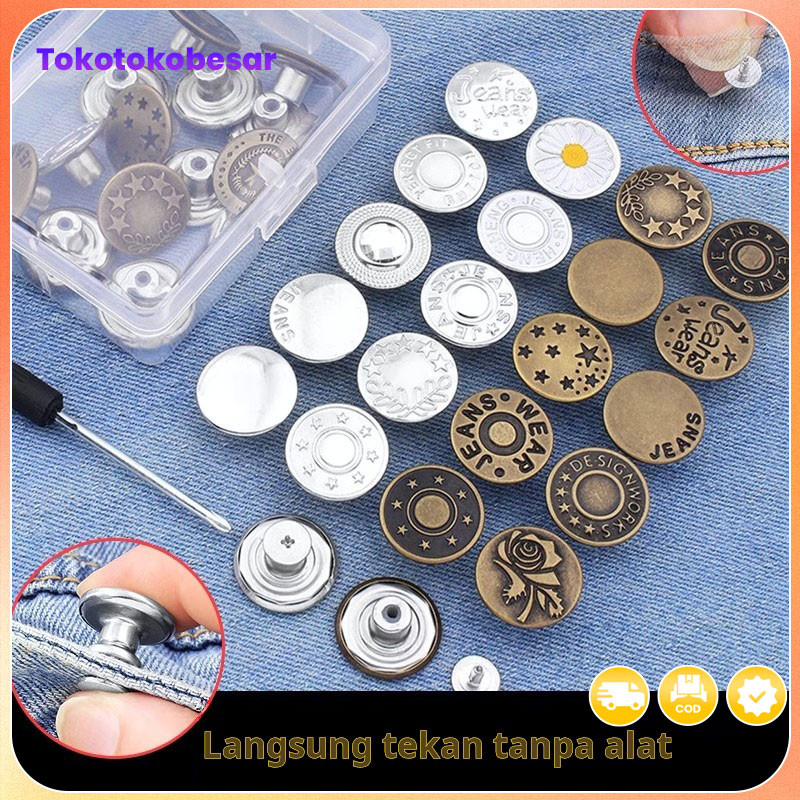 Jual Kancing jeans, tidak perlu melubangi, dapat disesuaikan dan ...