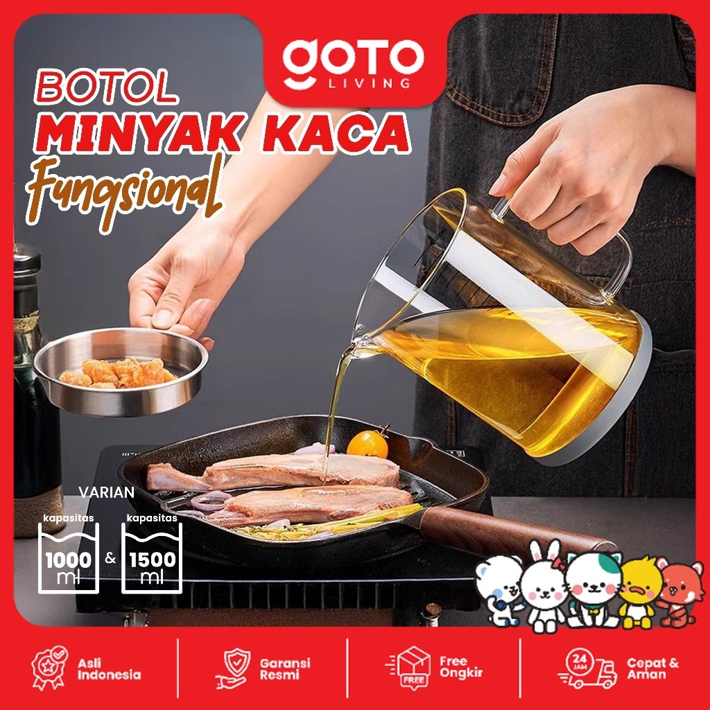 Jual Goto Zaylo Oil Filter Pot Tempat Minyak Goreng Bekas Saringan Kaca ...