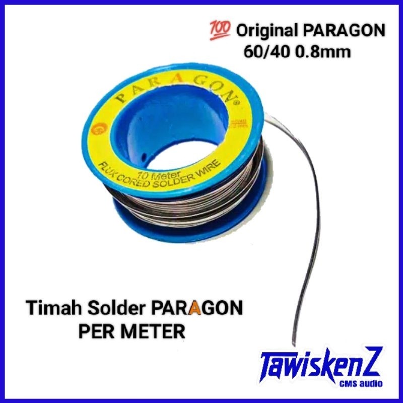 Jual 1Meter Timah Solder / Tinol, PARAGON 100% ORIGINAL 60/40 0.8mm ...