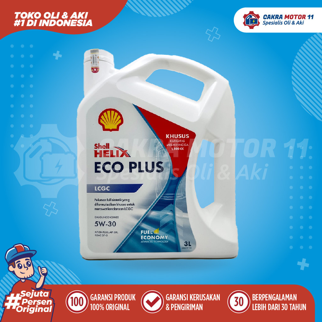 Jual Shell Helix Eco Plus 5w30 Sn Plus 3lt | Shopee Indonesia