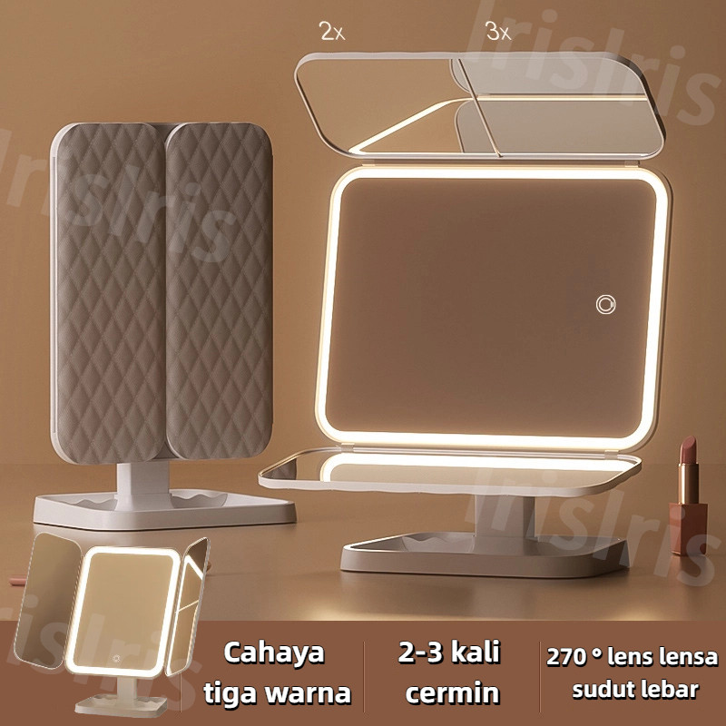 Jual LED Cermin Rias Dengan 3 Warna Touchscreen Cermin Rechargeable ...