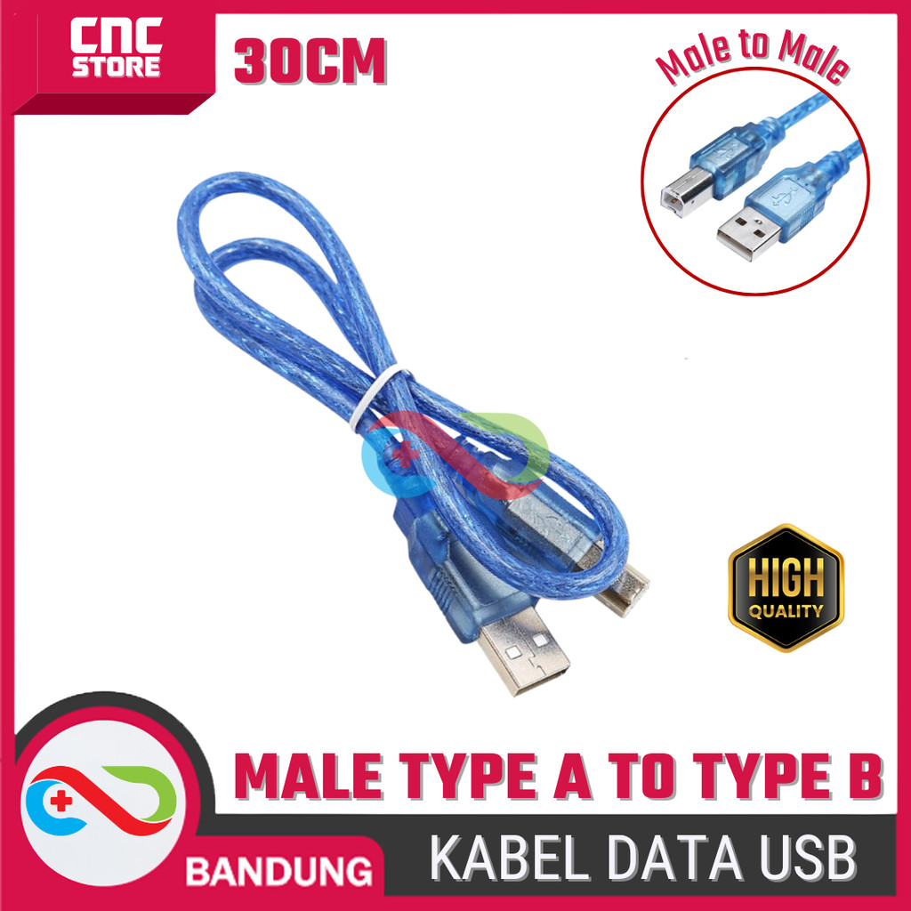Jual Kabel Data USB 2.0 Type A to B Male to Male 30cm – Kabel untuk ...