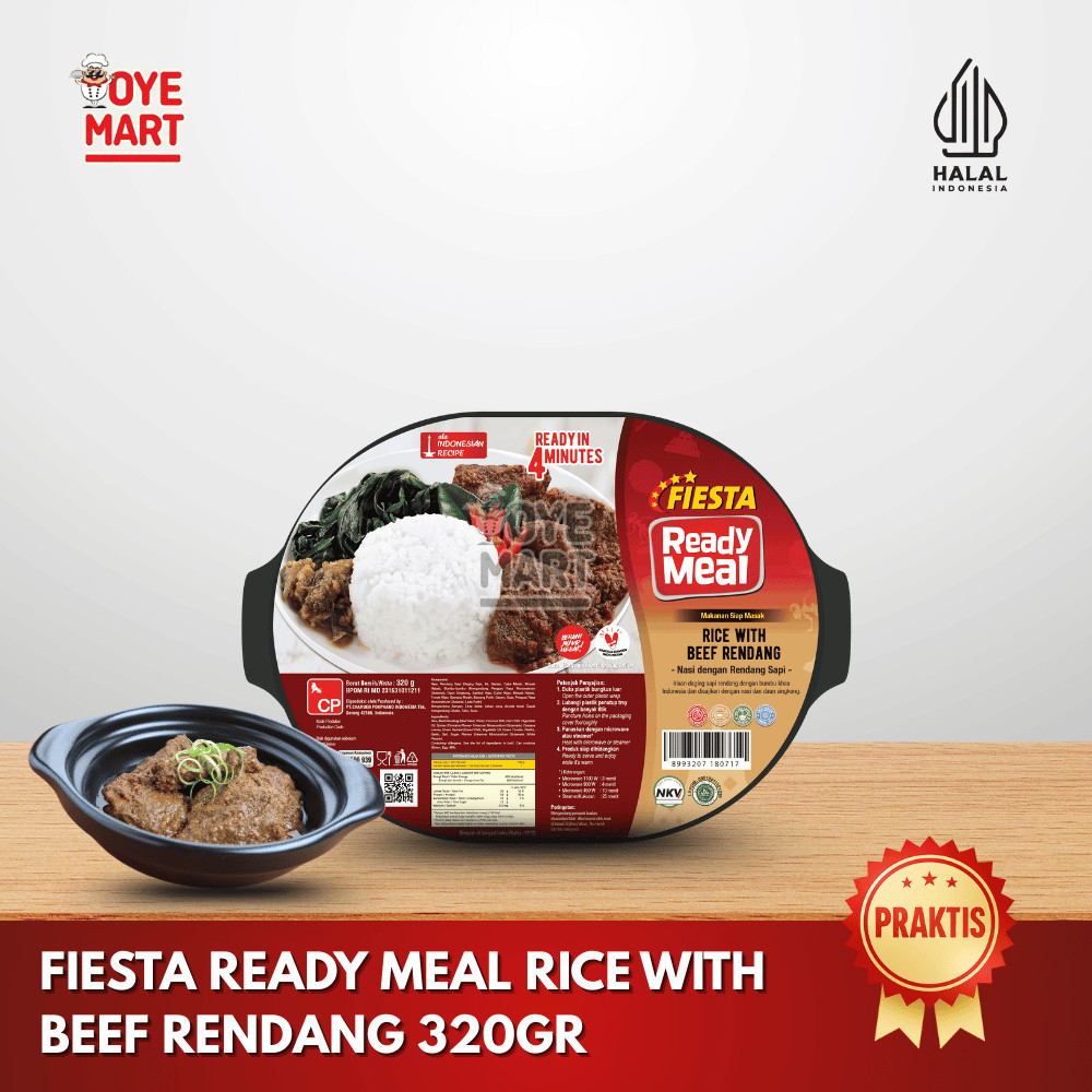 Jual FIESTA READY MEAL RICE WITH BEEF RENDANG 320GR / NASI DENGAN ...