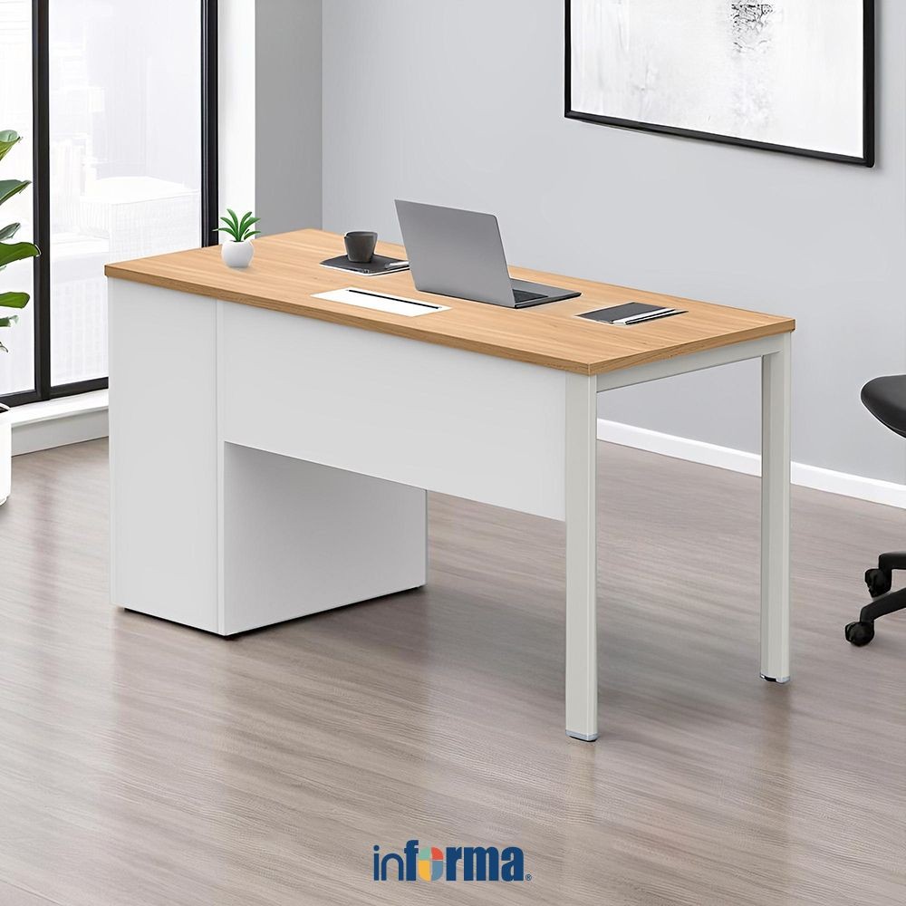 Jual Informa Sieben Meja Kantor Va - Cokelat/Putih Office Table ...