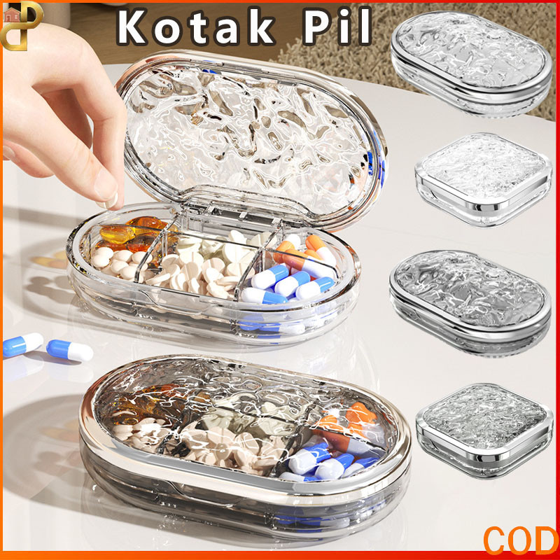 Jual 4/6 Kotak Alikuot Pil Pembagi / Kotak Tempat Obat Portable Pill ...