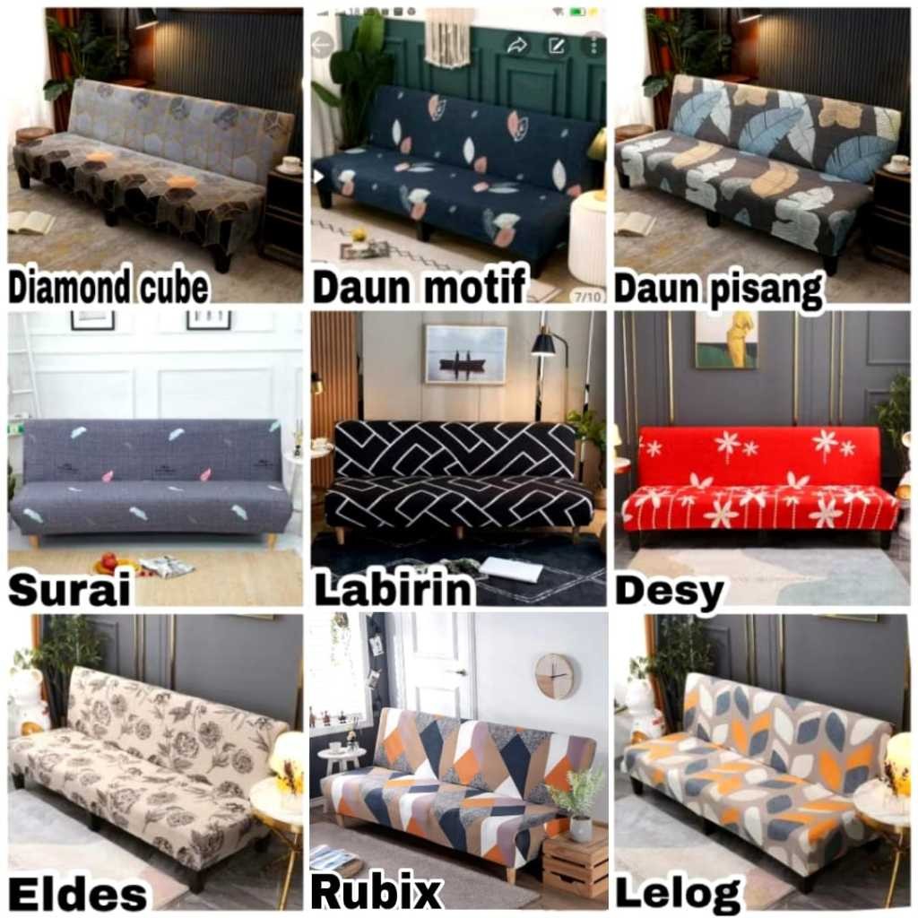 Jual KOWASHOP Cover sofa bed INFORMA elastic-Sarung PENUTUP sofa bed STRECTH motif | Shopee ...