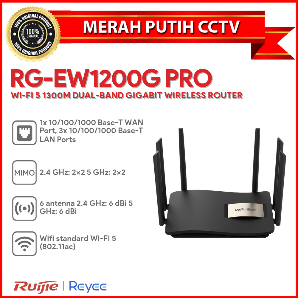 Jual RUIJIE REYEE RG-EW1200G PRO WI-FI 5 1300M DUAL-BAND GIGABIT ...