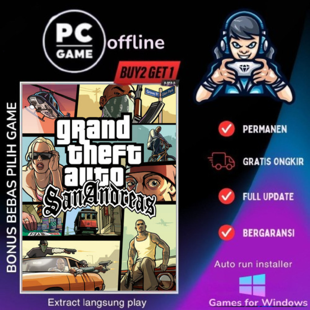 Jual GRAND THEFT AUTO SAN ANDREAS - GAME PC - GAME LAPTOP | Shopee ...