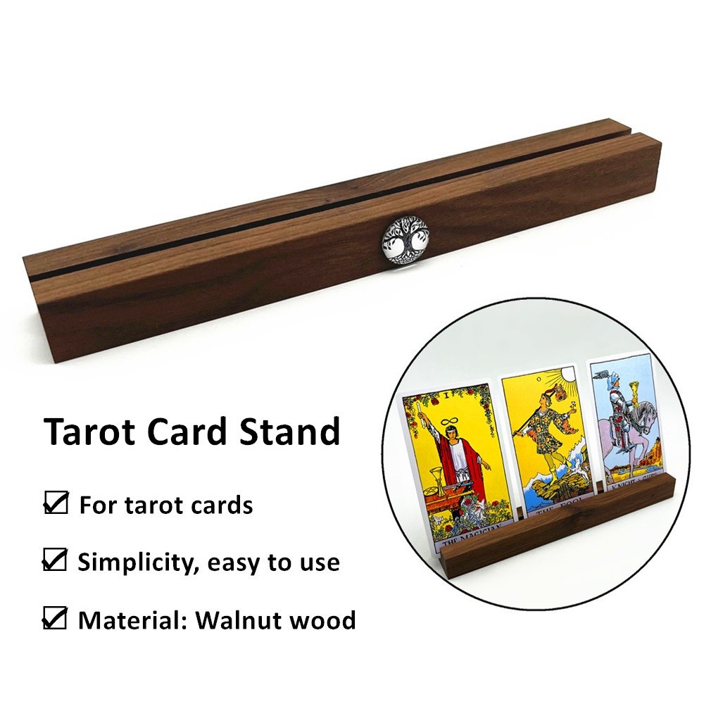 Jual Wood Tarot Card Stand Wooden Walnut Oracle Deck Display Holder ...