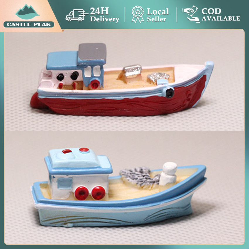 Jual Kapal Miniatur Nelayan Vintage - Aksesoris Akuarium Hiasan Meja ...