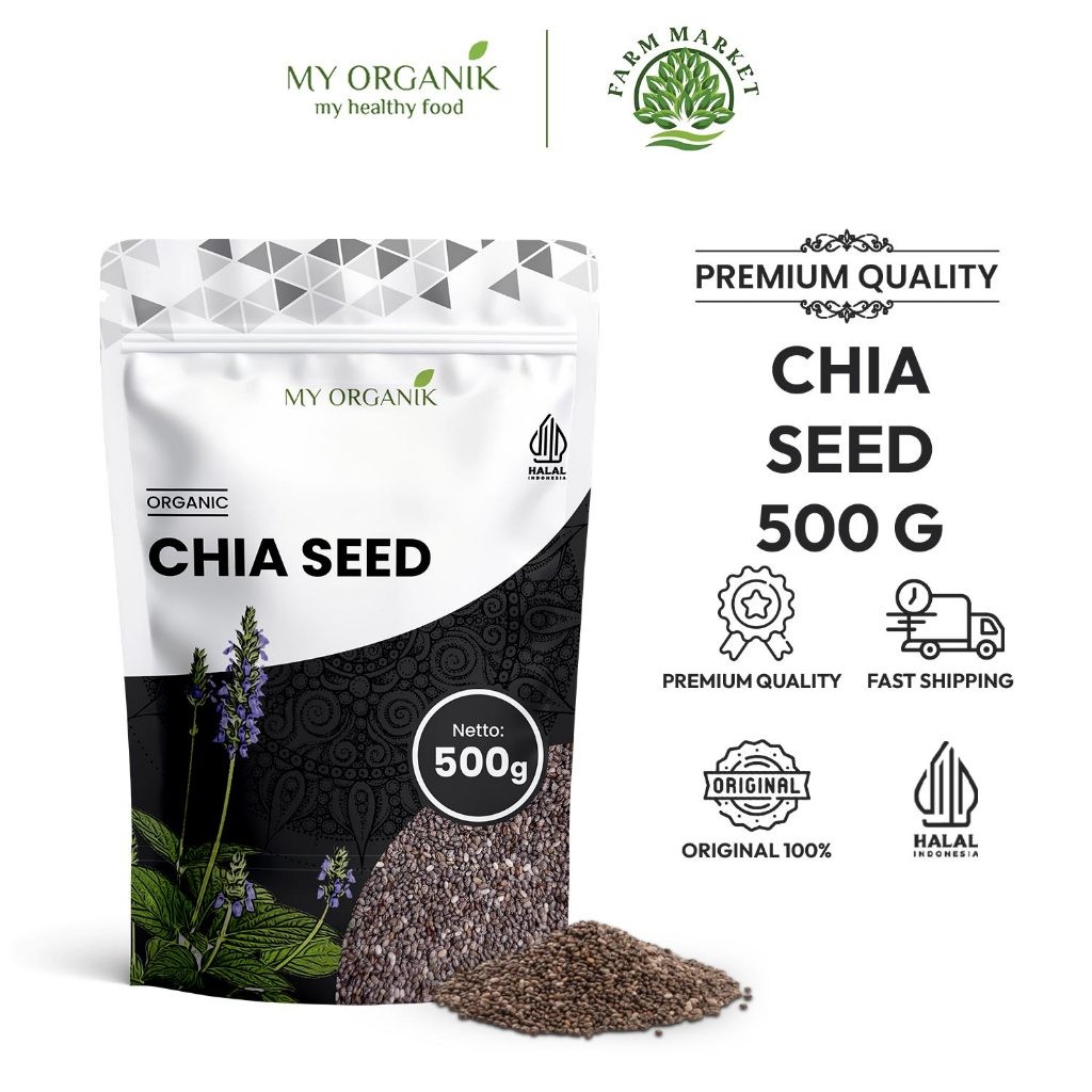 Jual My Organik Chia Seed Organic untuk Diet Black Cia Seed Organik ...
