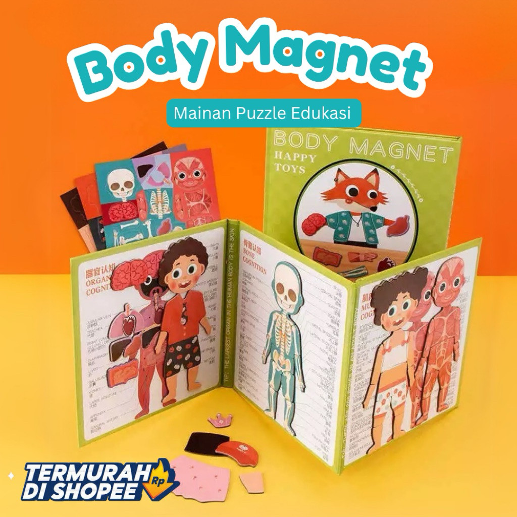 Jual KIDSINK Body Magnet Puzzle Anatomi Tubuh | Mainan Edukasi Magnetik Anak | Belajar Organ ...