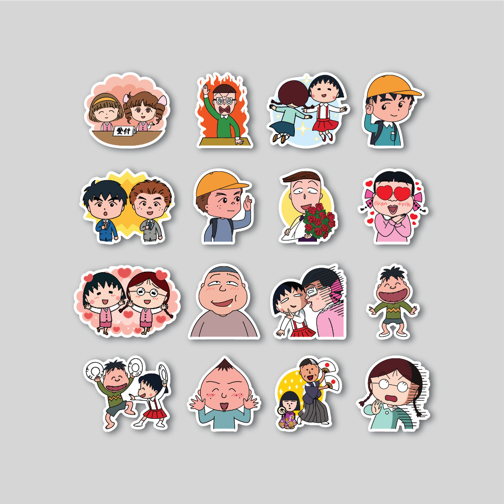 Jual Sticker Pack Chibi Maruko Chan & Friends | Sticker Tumblr | Stiker Laptop Koper Helm ...