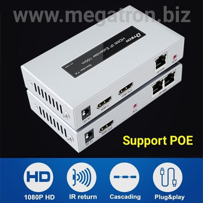 Jual HDMI Extender via UTP Cae 150m - support Cascade Mode & over LAN ...