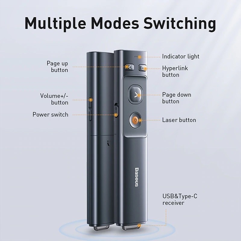 Jual Wireless Presenter Baseus Laser Pointer Grey | Shopee Indonesia
