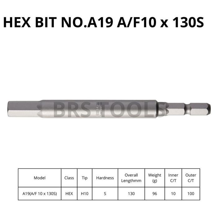 Jual VESSEL 10 Pcs Mata Obeng Hexagonal Bit No.A19 Socket Nut Setter ...