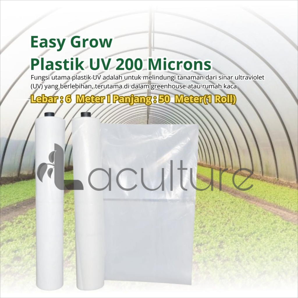 Jual Plastik UV 200 Microns Easy Grow Lebar 6 Meter Plastik Green House ...