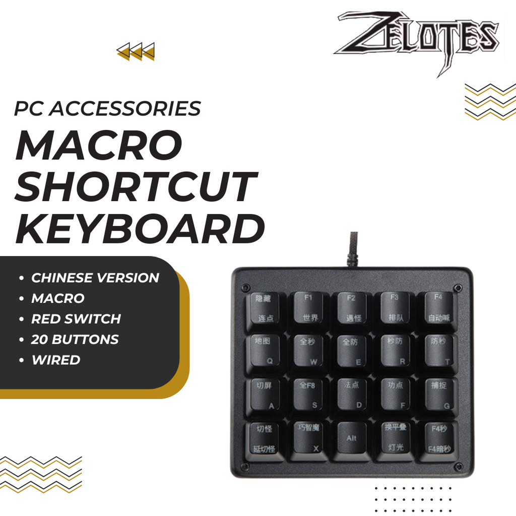 Jual Zelotes K-20 Gaming Keypad 20 Key RGB Mechanical Red Switch ...