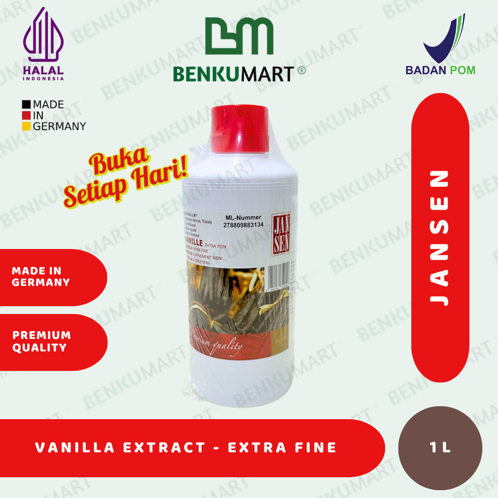 Jual Jansen Vanilla Extract Extra Fine 1 Kg | Vanilla jansen 1 Liter ...