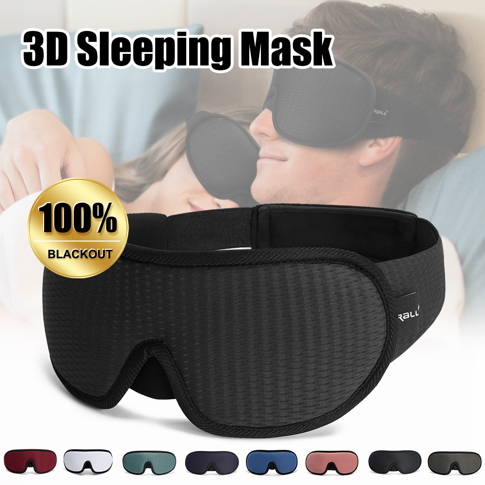 Jual 3D Sleeping Mask Block Out Light Soft Padded Sleep Mask For Eyes ...
