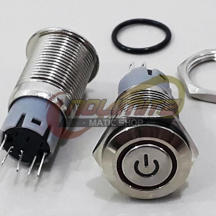 Jual Saklar / Tombol / Switch Push On Off Logo Power Universal | Shopee ...