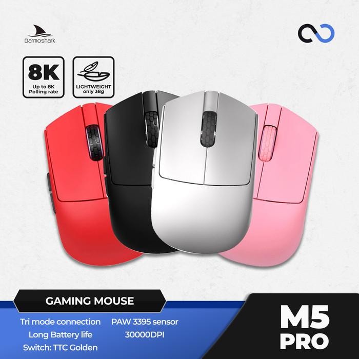 Jual Darmoshark M5 Pro MP Fish Head 8K Wireless Ultra Light Finger Tip ...