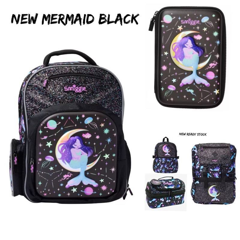 Jual NEW BACKPACK SMIGGLE MOON MERMAID BLACK GlITER MEWAH CANTIK GRADE ...