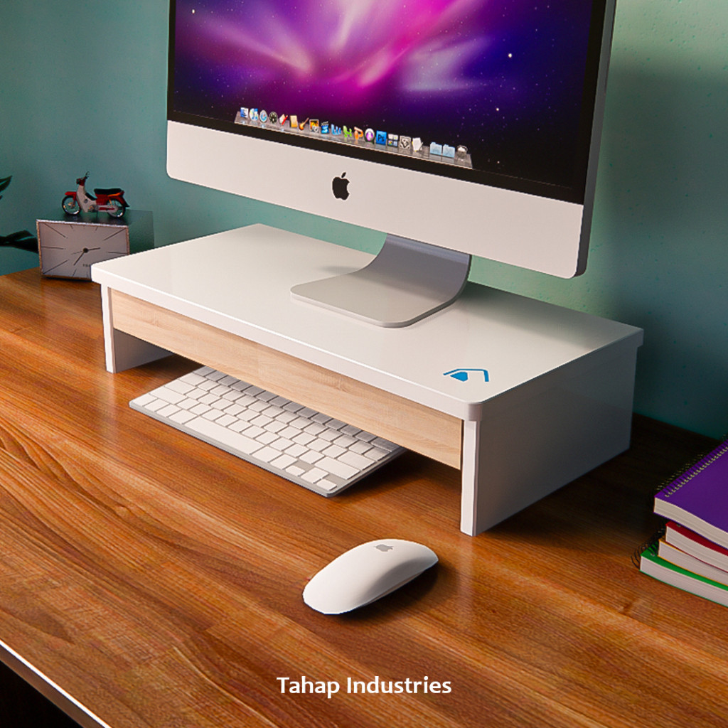 Jual stand meja monitor aesthetic pc meja universal komputer minimalis ...