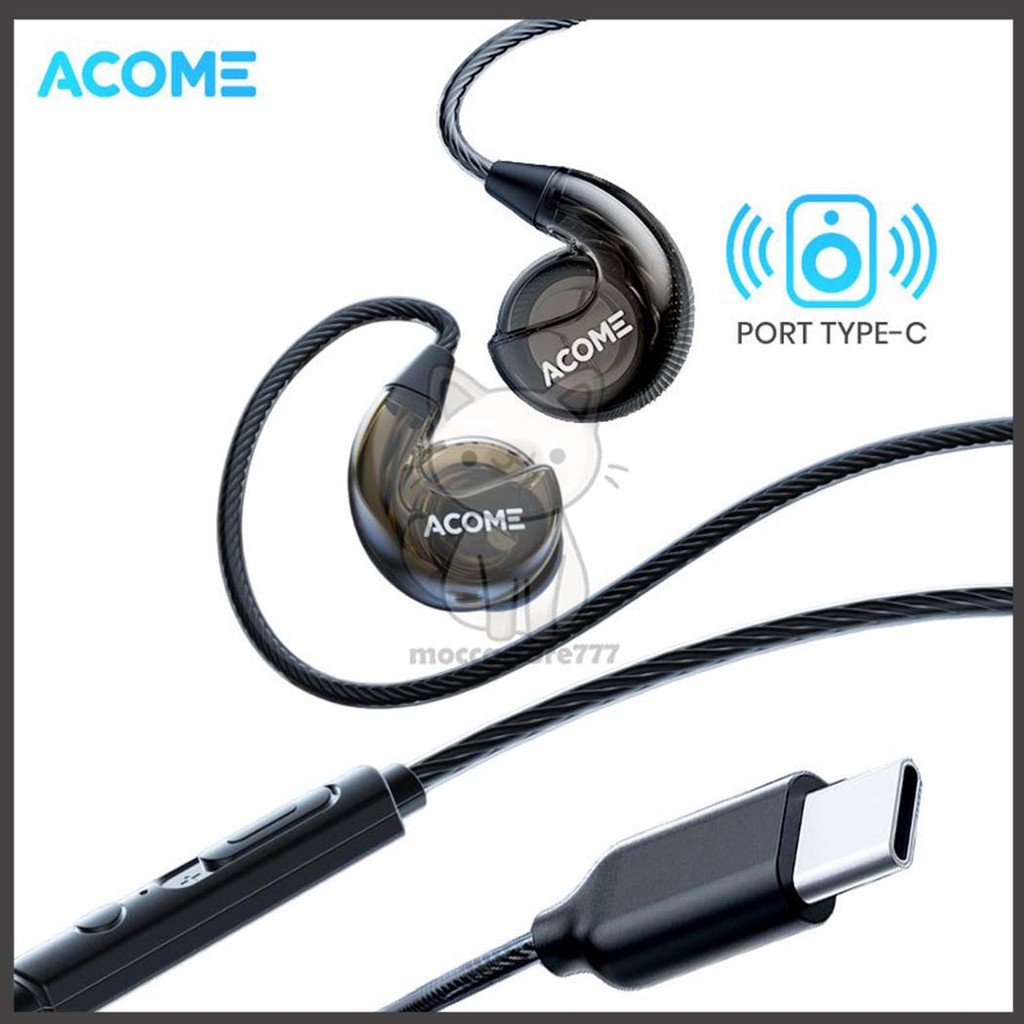 Jual ACOME ACE01 Pro 3D Subwoofer Wired Earphone Type C Powerful Bass ...