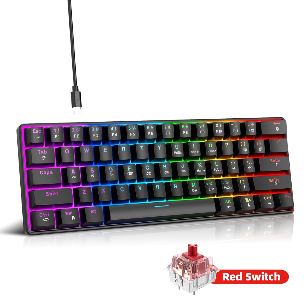 Jual RK61 Wired 60% Mechanical Gaming Keyboard RGB Backlit 61 Keys ...