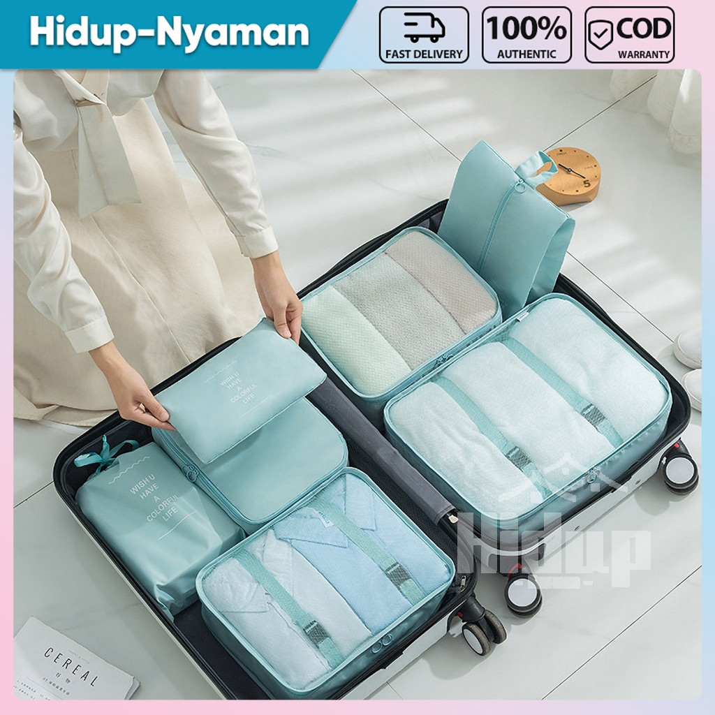 Jual 7 Set Packing Cubes untuk Perjalanan Tas Pengatur Bagasi untuk ...