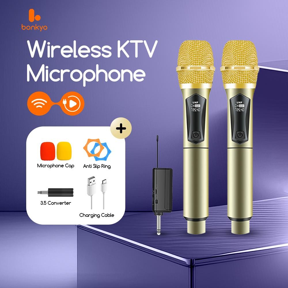 Jual Bonkyo Mikrofon Bluetooth Profesional Mic Wireless Bluetooth ...