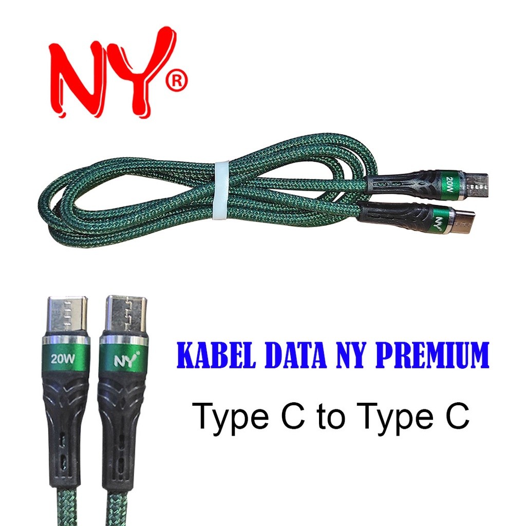 Jual KABEL DATA NY PREMIUM TYPE C - TYPE C ( GREEN ) | Shopee Indonesia