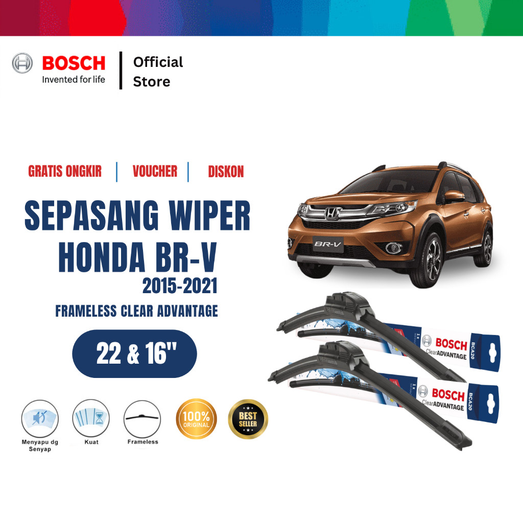 Jual Bosch Sepasang Wiper Kaca Mobil Honda Br V 2015 2021 Frameless