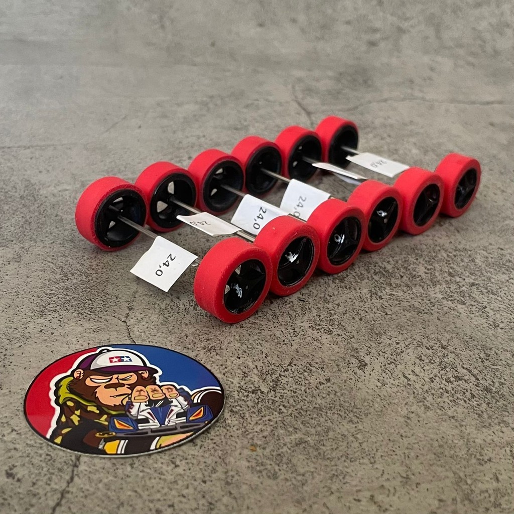 Jual Velg Mercy + Ban Bubut Balance Tamiya Original - Small Hard Merah ...