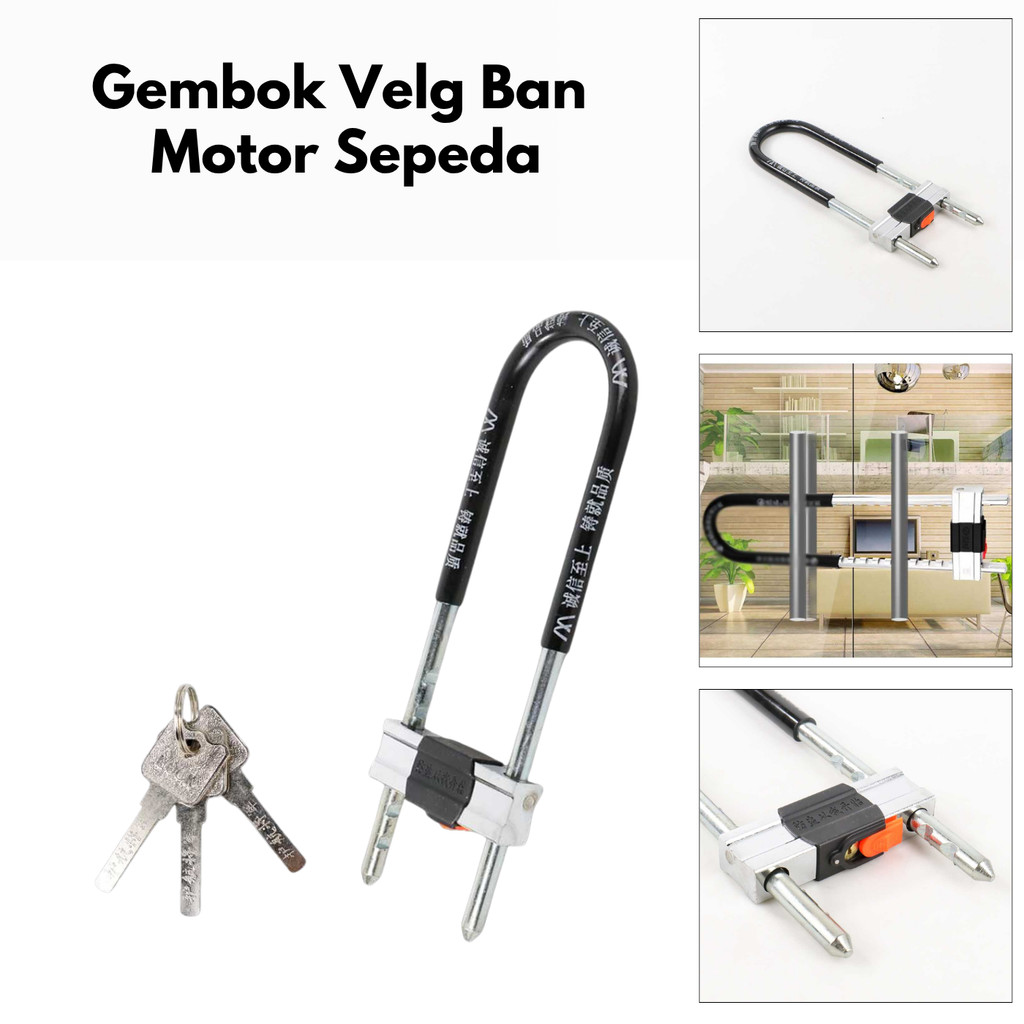 Jual SPCR Gembok Velg Ban Motor Sepeda Rolling Door Ruko Rumah U-Lock ...