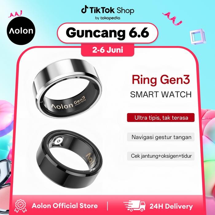 Jual Aolon Ring Gen3 Bluetooth Smart Ring Segala Cuaca Pemantauan ...