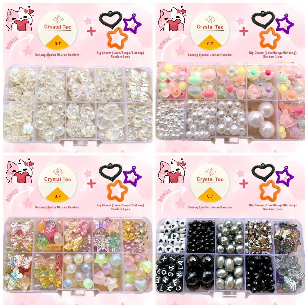 Jual Set Manik Mote 1 Box DIY Manik Manik Set Aesthetic - 1 Set DIY ...
