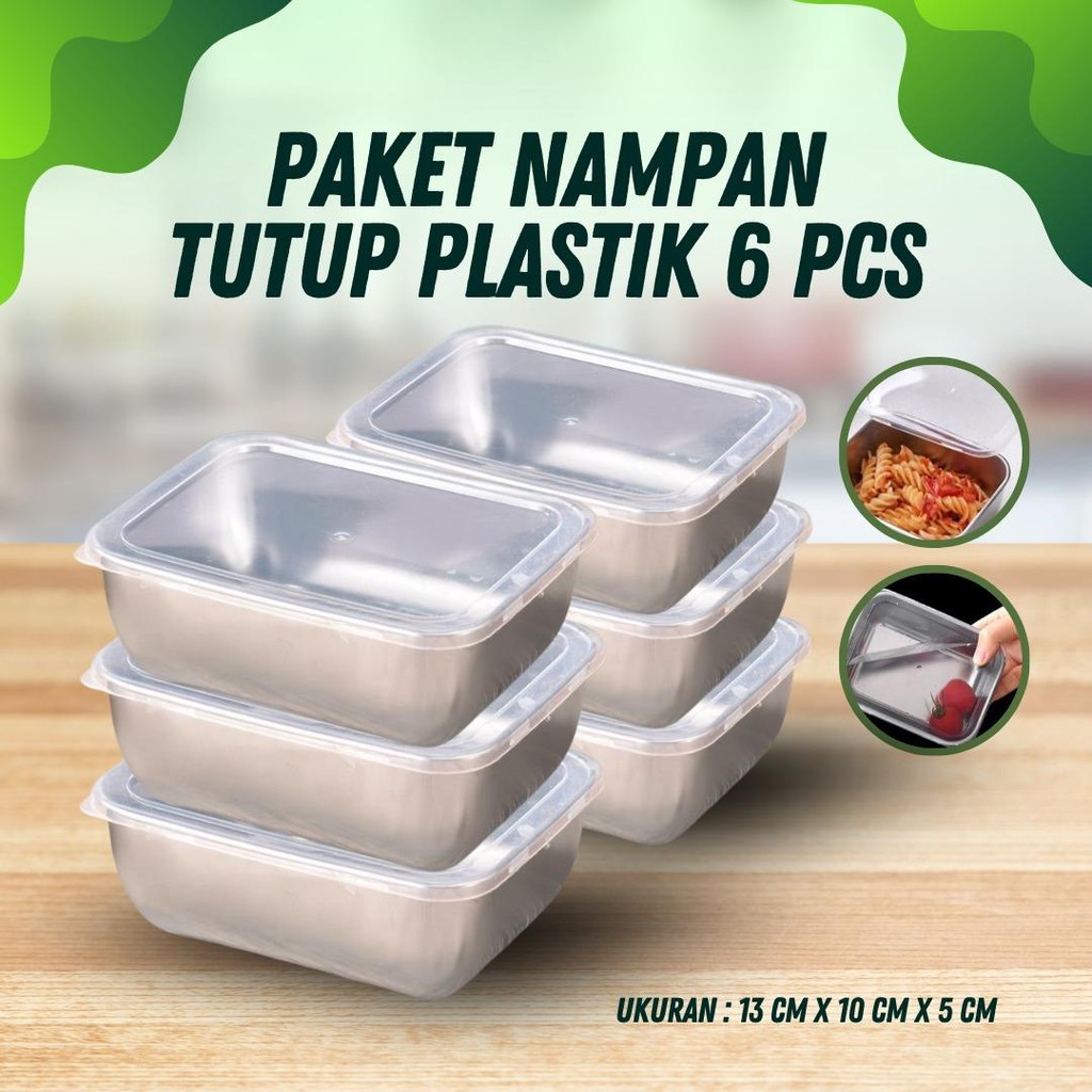 Jual Top100 - 6 PCS Tempat Makanan Bahan Stainless Food Box Serbaguna ...