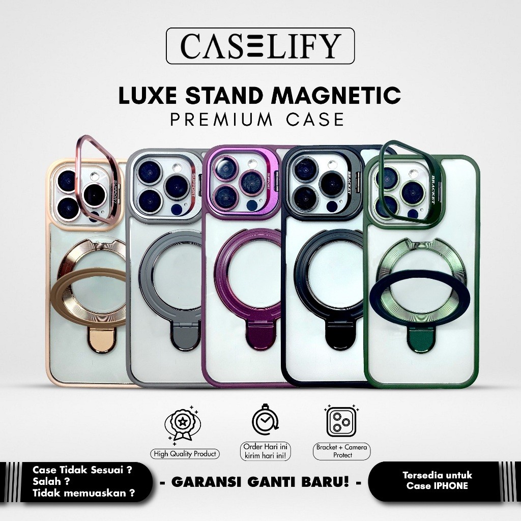Jual CASELIFY luxe stand magnetic compatible with iphone case 11 12 13 14 15 16 pro plus max ...