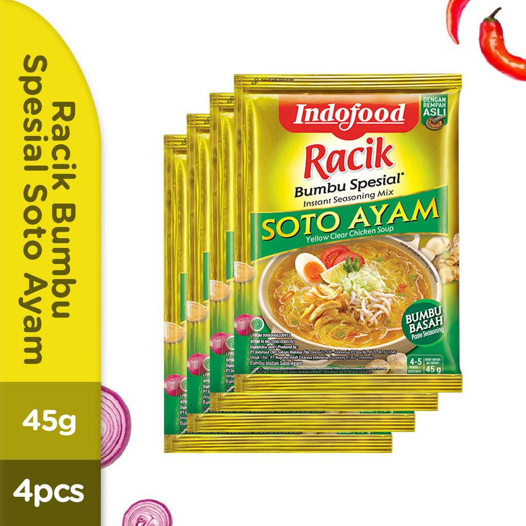Jual 4 PCS - Indofood Racik Bumbu Spesial Soto Ayam 45 Gr | Shopee ...