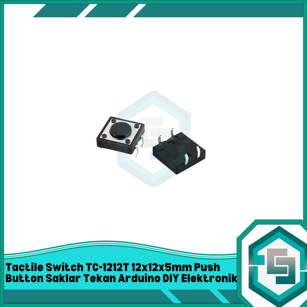 Jual Tactile Switch TC-1212T 12x12x5mm Push Button Saklar Tekan Arduino ...