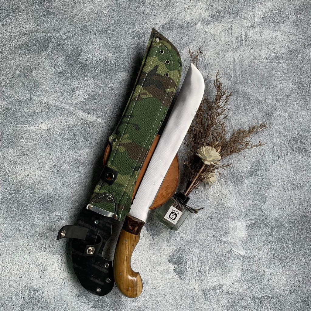 Jual (knives) TGR golok kerja kebun bahan baja per sarung kalep loreng ...