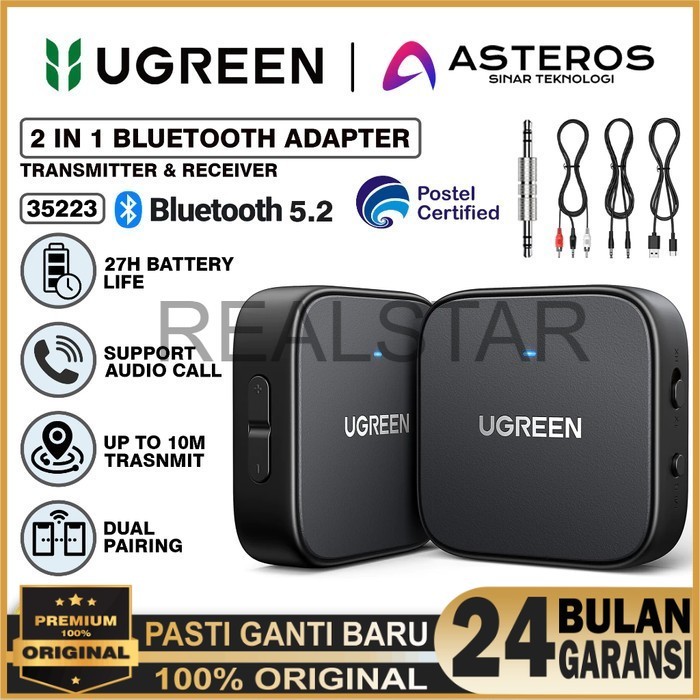 Jual Ugreen Bluetooth 5.1 2 in 1 Transmitter Receiver- Ugreen 60300 Bluetooth 5.1 RX TX AST ...