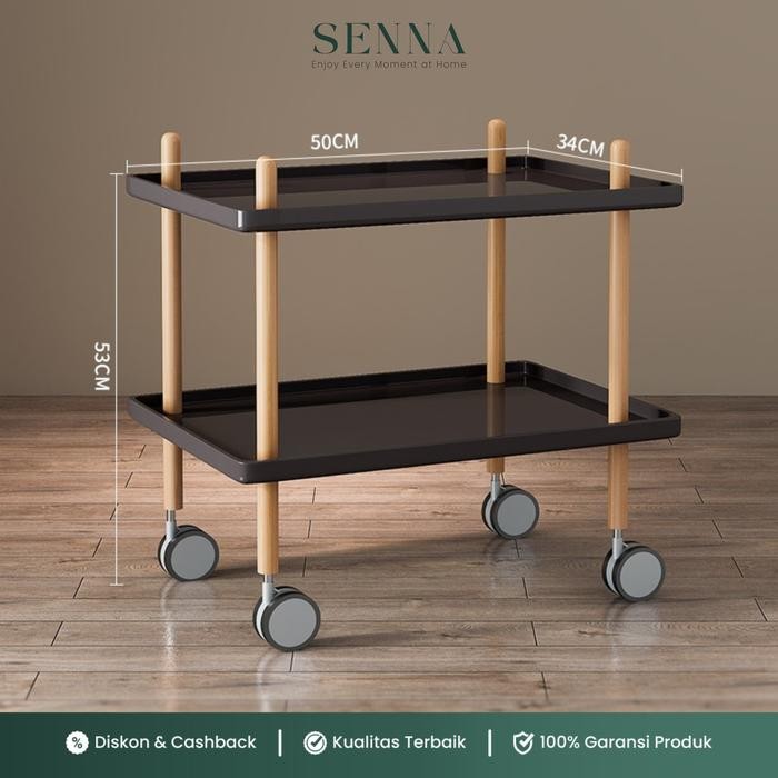 Jual SENNA Meja Dorong 2 Tingkat Rak Troli Meja Samping Multifungsi ...
