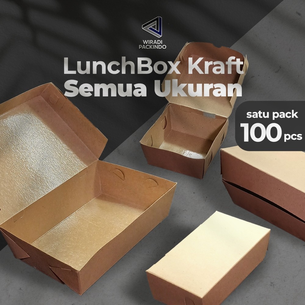 Jual Kotak Makan Kertas / Paper Lunch Coklat /Kemasan Makanan Kraft All ...