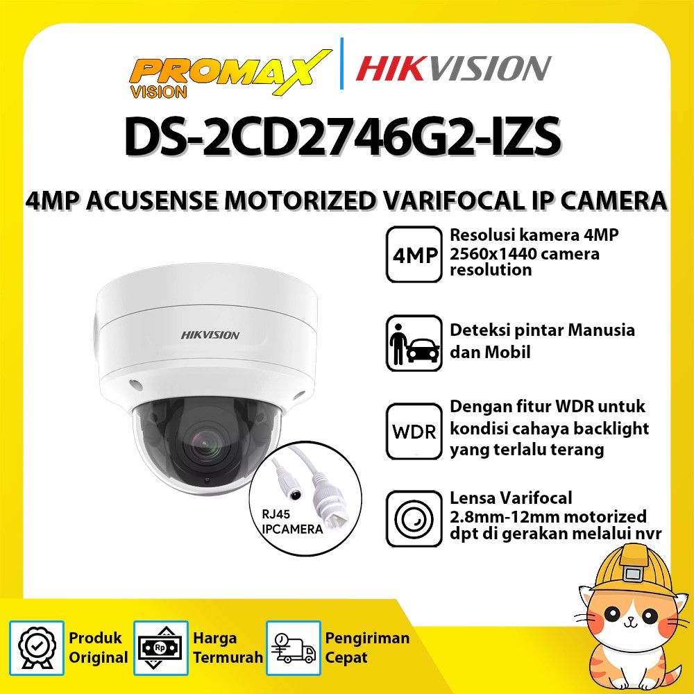 Jual HIKVISION DS-2CD2746G2-IZS 4MP ACUSENSE MOTORIZED VARIFOCAL IP CAMERA | Shopee Indonesia