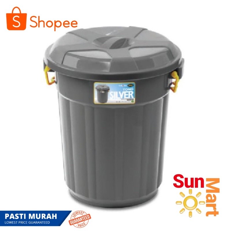 Jual TONG SAMPAH 120 Liter Tutup SILVER EMBER PLASTIK 120 L TAIWAN ABU ...