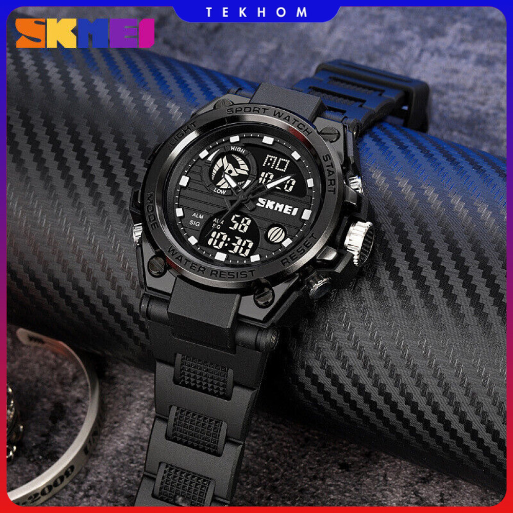 Jual Jam Tangan Pria Analog Digital Sport Alarm Waterproof EL Light ...